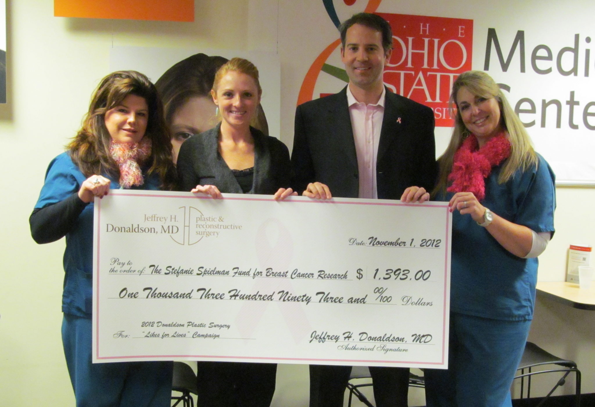 Dr. Donaldson Donates $1,393 To The Stefanie Spielman Fund for Breast ...